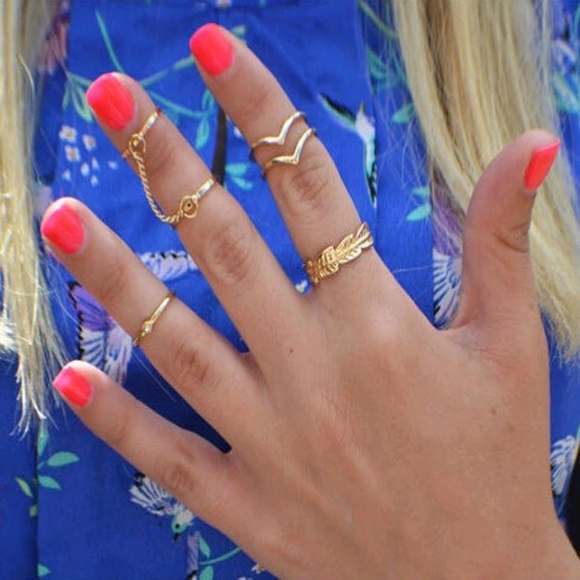 Jewelry | 5 For 25 Set Of 5 Midi Knuckle Rings | Poshmark